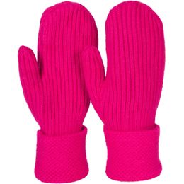 F&auml;ustlinge styleBREAKER "Strick F&auml;ustlinge mit gemustertem Bund", Damen, pink, Obermaterial: 100% Polyacryl PAN., Modisch, Handschuhe F&auml;ustlinge