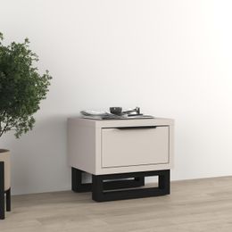 Nachtkommode Home Affaire "Bronne,Breite 55 cm, Nachttisch mit 1 Schublade", kaschmir, B:55cm H:49cm T:45cm, Holzwerkstoff, Melamin, Sideboards, Moderner Nachtschrank mit Kufen in Metalloptik, Metallgriff