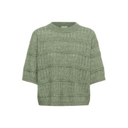 Strickpullover Kaffe "Strickpullover KAmonia", Damen, Gr. L, gr&uuml;n (sea spray melange), Obermaterial: 78% Polyester PES. 13% Polyacryl PAN. 6% Wolle mw. 3% Elasthan EL., Pullover Strickpullover