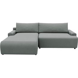 Ecksofa Trendmanufaktur "Prag, Schlafsofa mit Bettkasten, Couch in L-Form, Breite 253 cm", grau, B:253cm H:82cm T:167cm, 95%Polyester, 5%Polyamide, Sofas, Ecksofa, in feinem Strukturstoff, grau, Recamiere links