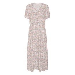 Midikleid Cream "Kleid CRTiah", Damen, Gr. 36, N-Gr, wei&szlig; with pink small flowers, Obermaterial: 100% Viskose CV., Kleider Midikleid