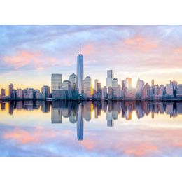 Livingwalls Fototapete LIVING WALLS "Designwalls Skyline New York 1", bunt (bunt, grau, gelb), B:3,5m L:2,55m, Vlies, Tapeten, Vlies, Wand, Schr&auml;ge, Decke