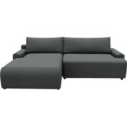 Ecksofa Trendmanufaktur "Prag, Schlafsofa mit Bettkasten, Couch in L-Form, Breite 253 cm", anthrazit, B:253cm H:82cm T:167cm, 95%Polyester, 5%Polyamide, Sofas, Ecksofa, in feinem Strukturstoff, anthrazit, Recamiere links