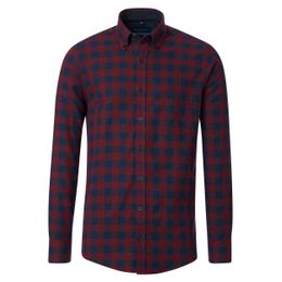 Langarmhemd Casamoda "Casamoda Freizeithemd kariert", Herren, Gr. L, Normalgr&ouml;&szlig;en, rot, 100% Baumwolle, kariert, comfort fit, Hemden