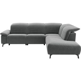 Ecksofa Musterring "MR 370, intelligenter Komfort im modernen Design", grau, B:288cm H:83cm T:241cm, 16% Baumwolle, 79% Polyester, 5% Polyacryl, Sofas, Ecksofa, Optionale Relaxfunktion, flexible Kopfteile & klappbare Armlehnen