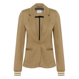 Blusenblazer Kaffe "Blazer Kinnie", Damen, Gr. L, petrified oak, chalk stripe, Obermaterial: 76% Polyester PES. 20% Viskose CV. 4% Elasthan EL., Blazer Blusenblazer
