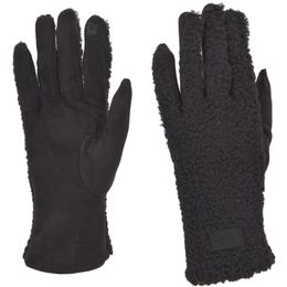 Fleecehandschuhe styleBREAKER "Touchscreen Handschuhe mit Teddypl&uuml;sch", Damen, schwarz, Obermaterial: 10% Elasthan EL. 90% Polyester PES., Modisch, Handschuhe