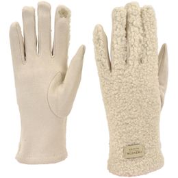Fleecehandschuhe styleBREAKER "Touchscreen Handschuhe mit Teddypl&uuml;sch", Damen, wei&szlig; (creme, wei&szlig;), Obermaterial: 10% Elasthan EL. 90% Polyester PES., Modisch, Handschuhe