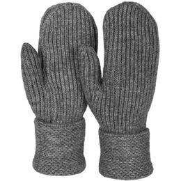 F&auml;ustlinge styleBREAKER "Strick F&auml;ustlinge mit gemustertem Bund", Damen, grau (dunkelgrau meliert), Obermaterial: 100% Polyacryl PAN., Modisch, Handschuhe F&auml;ustlinge