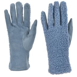 Fleecehandschuhe styleBREAKER "Touchscreen Handschuhe mit Teddypl&uuml;sch", Damen, blau (jeansblau), Obermaterial: 10% Elasthan EL. 90% Polyester PES., Modisch, Handschuhe