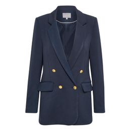 Blusenblazer Culture "Blazer CUEVA", Damen, Gr. 34, blau (salute), Obermaterial: 68% Viskose CV. 26% Polyester PES. 6% Elasthan EL., Blazer Blusenblazer