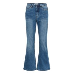 Regular-fit-Jeans Kaffe "Jeans KAforest", Damen, Gr. 32, L&auml;nge 34, blau (medium blau denim), Obermaterial: 75% Baumwolle CO. 13% Viskose CV. 10% Polyester PES. 2% Elasthan EL., Jeans
