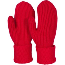 F&auml;ustlinge styleBREAKER "Strick F&auml;ustlinge mit gemustertem Bund", Damen, rot, Obermaterial: 100% Polyacryl PAN., Modisch, Handschuhe F&auml;ustlinge