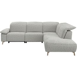 Ecksofa Musterring "MR 370, intelligenter Komfort im modernen Design", light, grau, B:288cm H:83cm T:241cm, 8% Baumwolle, 92% Polyester, Sofas, Ecksofa, Optionale Relaxfunktion, flexible Kopfteile & klappbare Armlehnen