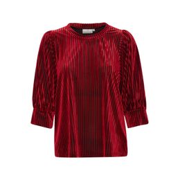 Langarmbluse Kaffe "Langarm-Bluse KAcaca", Damen, Gr. L, rot (haute rot), Obermaterial: 90% Polyester PES. 10% Elasthan EL., Blusen