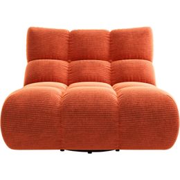 1,5-Sitzer Home Affaire "Graceland, 360 drehbarer Sessel, Breite 107cm", aperol, B:112cm H:82cm T:108cm, 100% Polyester, Sofas, mit eleganter Steppung, Rundumbezug & weicher Polsterung