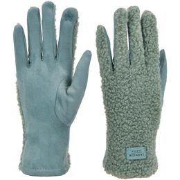 Fleecehandschuhe styleBREAKER "Touchscreen Handschuhe mit Teddypl&uuml;sch", Damen, gr&uuml;n (lindgr&uuml;n), Obermaterial: 10% Elasthan EL. 90% Polyester PES., Modisch, Handschuhe