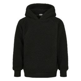 Hoodie Urban Classics "Urban Classics Herren Boys Sherpa Hoody", M&auml;dchen, Gr. 110/116, schwarz, 100% Polyester, unifarben, Sweatshirts Hoodie