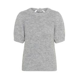 Strickpullover Kaffe "Strickpullover KAemilie", Damen, Gr. L, grau (grau melange), Obermaterial: 64% Polyester PES. 18% Polyacryl PAN. 10% Wolle mw. 5% Alpaka WP. 3% Elasthan EL., Pullover Strickpullover