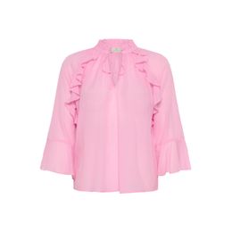 Langarmbluse Kaffe "Langarm-Bluse KAflora", Damen, Gr. 34, pink (pink frosting), Obermaterial: 50% Baumwolle CO. 50% Viskose CV., Blusen