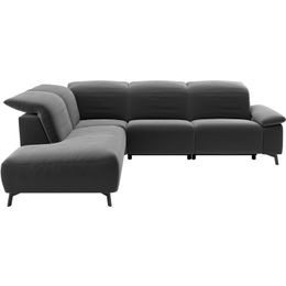 Ecksofa Musterring "MR 370, intelligenter Komfort im modernen Design", stone, B:288cm H:83cm T:241cm, 16% Baumwolle, 79% Polyester, 5% Polyacryl, Sofas, Ecksofa, Optionale Relaxfunktion, flexible Kopfteile & klappbare Armlehnen