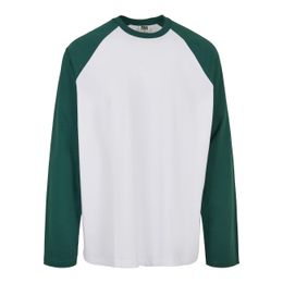 Langarmshirt Urban Classics "Urban Classics Herren Organic Oversized Raglan Longsleeve", Herren, Gr. 4XL, wei&szlig;, gr&uuml;n, 100% Baumwolle, unifarben, oversize, Rundhals, Shirts Langarmshirt