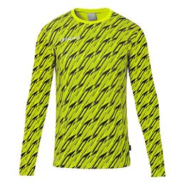 Torwarttrikot Uhlsport "Torwartbekleidung Progressive Kids", Jungen, Gr. 140, gelb (fluo gelb, schwarz), Obermaterial: 100% Polyester Pol. recyc.., Trikots