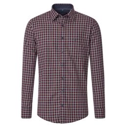 Flanellhemd Casamoda "Casamoda Flanellhemd kariert", Herren, Gr. L, Normalgr&ouml;&szlig;en, rot, 100% Baumwolle, kariert, l&auml;ssig geschnitten, Hemden