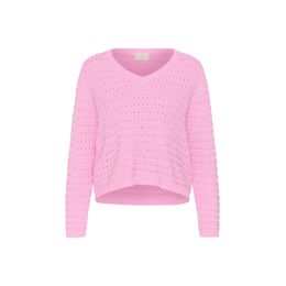 Strickpullover Kaffe "Strickpullover KAmetta", Damen, Gr. L, pink frosting, Obermaterial: 50% Baumwolle CO. 50% Polyacryl PAN., Pullover Strickpullover