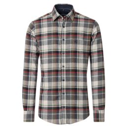 Langarmhemd Casamoda "Casamoda Freizeithemd kariert", Herren, Gr. L, Normalgr&ouml;&szlig;en, gr&uuml;n, 100% Baumwolle, kariert, comfort fit, Hemden