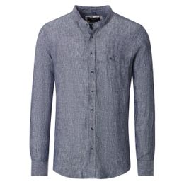 Leinenhemd Casamoda "Casamoda Leinenhemd uni", Herren, Gr. M, Normalgr&ouml;&szlig;en, 107 blau, 100% Leinen, unifarben, l&auml;ssig geschnitten, Hemden