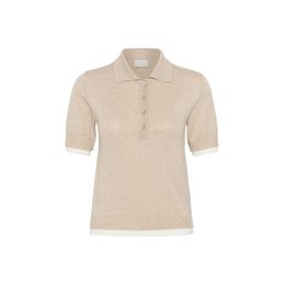 Blusentop Kaffe "Poloshirt KAlizza", Damen, Gr. XL, feather gray melange, Obermaterial: 80% Viskose CV. 20% Nylon NY., Blusen Blusentop