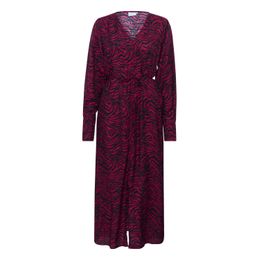 Midikleid Kaffe "Kleid KAjodie", Damen, Gr. 36, N-Gr, rumba rot, schwarz animal, Obermaterial: 80% Viskose CV. 20% Polyamid PA., Kleider Midikleid