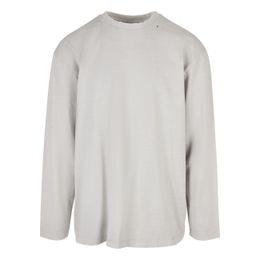 Langarmshirt Urban Classics "Urban Classics Herren Oversized Distressed Longsleeve", Herren, Gr. 3XL, lightasphalt, 100% Baumwolle, unifarben, oversize, Rundhals, Shirts Langarmshirt