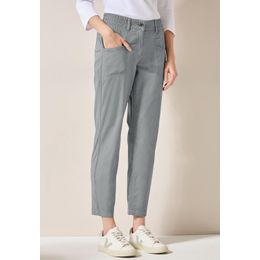 Paperbag-Hose Cecil, Damen, Gr. XL, L&auml;nge 28, obelisk grau, Web, 98% Baumwolle, 2% Elasthan, unifarben, comfort fit lang, Hosen Paperbag-Hose, mit gro&szlig;en Fronttaschen