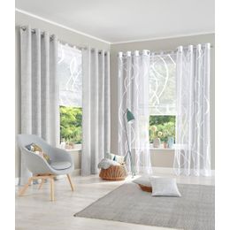 Raffrollo OTTO HOME "Cellino" Gr. 1, wei&szlig;, B:45cm H:140cm, Jacquard, Obermaterial: 100% Polyester, Raffrollos, Transparent, klassische Netzoptik, Polyester