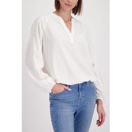 Schlupfbluse monari "Stickerei", Damen, Gr. 38, off, wei&szlig;, Web, Obermaterial: 100% Viskose, unifarben, regular fit taillenbedeckt, V-Ausschnitt, eingesetzt elastischer Bund, Blusen Schlupfbluse, Regular fit mit Stickerei