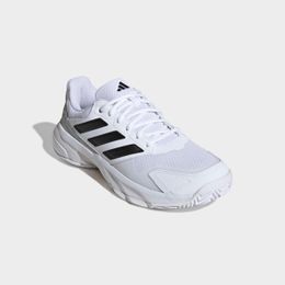 Tennisschuh adidas Performance "COURTJAM CONTROL 3 CLAY", Herren, Gr. 42,5, cloud wei&szlig;, core schwarz, grau two, Synthetik, Textil, Schuhe, f&uuml;r Sandpl&auml;tze, Clay