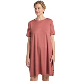 Shirtkleid Jack Wolfskin "TRAVEL DRESS", Damen, Gr. L (42/44), Normalgr&ouml;&szlig;en, rot (mineralrot, heather), Obermaterial: 95% Polyester, 5% sonstige Fasern, Kleider Shirtkleid