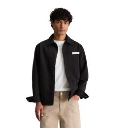 Marc O'Polo Kurzjacke MARC O'POLO DENIM "aus Bio-Baumwolle und Leinen", Herren, Gr. XXL, schwarz (broken graphite), Obermaterial: 65% Baumwolle, 35% Leinen, unifarben, regular fit, Manschette, Jacken Kurzjacke