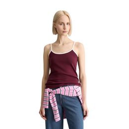 Marc O'Polo T-Shirt MARC O'POLO DENIM "aus reiner Bio-Baumwolle", Damen, Gr. XXL, dunkelrot, Obermaterial: 100% Baumwolle, unifarben, slim fit, tiefer Rundhals, normaler Saum, Shirts T-Shirt