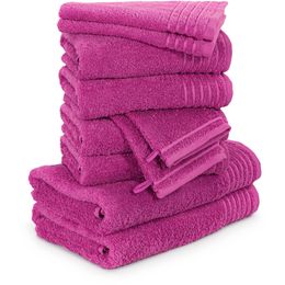 M&ouml;ve Handtuch Set M&Ouml;VE "New Classic", pink (raspberry), 10, Walkfrottier, Walkfrottier, Obermaterial: 100% Baumwolle, Handtuch-Sets, Waschhandschuhen, G&auml;ste-, Hand- und Duscht&uuml;chern, 100% Baumwolle