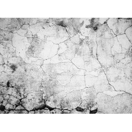 Livingwalls Fototapete LIVING WALLS "Designwalls Cement Crack", grau, B:3,5m L:2,55m, Vlies, Tapeten, Vlies, Wand, Schr&auml;ge, Decke