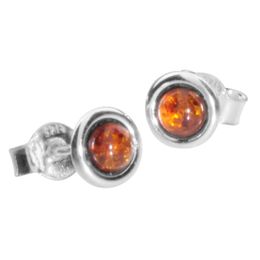 Paar Ohrstecker OSTSEE-SCHMUCK "- Classic 4 mm - Silber 925/000 - Bernstein" Gr. 7, silber (silber 925, silberfarben, wei&szlig;), Ohrringe, Damen, Silber 925 (Sterlingsilber)