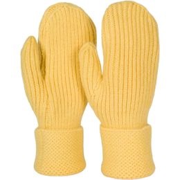 F&auml;ustlinge styleBREAKER "Strick F&auml;ustlinge mit gemustertem Bund", Damen, gelb, Obermaterial: 100% Polyacryl PAN., Modisch, Handschuhe F&auml;ustlinge