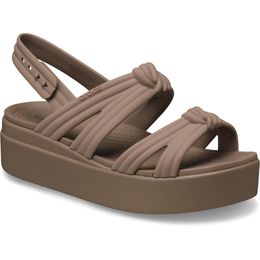 Keilsandalette Crocs "Brooklyn Knot Low Wedge", Damen, Gr. 36, latte, Croslite&trade;, Schuhe, Sommerschuh, Plateausandalette, Urlaubsschuh mit weichem Fu&szlig;bett