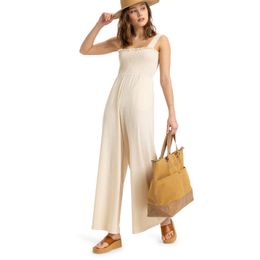 Jumpsuit Roxy "Just Passing By", Damen, Gr. XXL, US-Gr&ouml;&szlig;en, beige (parchment), Obermaterial: 63% Polyester, 33% Viskose, 4% Elasthan., Overalls Jumpsuit