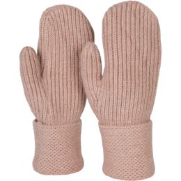 F&auml;ustlinge styleBREAKER "Strick F&auml;ustlinge mit gemustertem Bund", Damen, braun (hellbraun), Obermaterial: 100% Polyacryl PAN., Modisch, Handschuhe F&auml;ustlinge