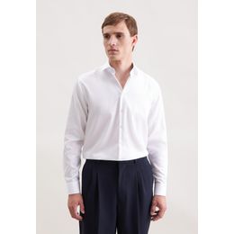 Businesshemd Seidensticker "Schwarze Rose", Herren, Gr. XXL (46), normale &Auml;rmell&auml;ngen, wei&szlig;, 100% Baumwolle, unifarben, regular fit, 2-Knopf-Manschette, Hemden, Regular 1/1 Kentkragen Uni