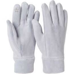 Fleecehandschuhe styleBREAKER "Einfarbige Touchscreen Fleece Handschuhe", Damen, grau (hellgrau), Obermaterial: 10% Elasthan EL. 90% Polyester PES., Modisch, Handschuhe